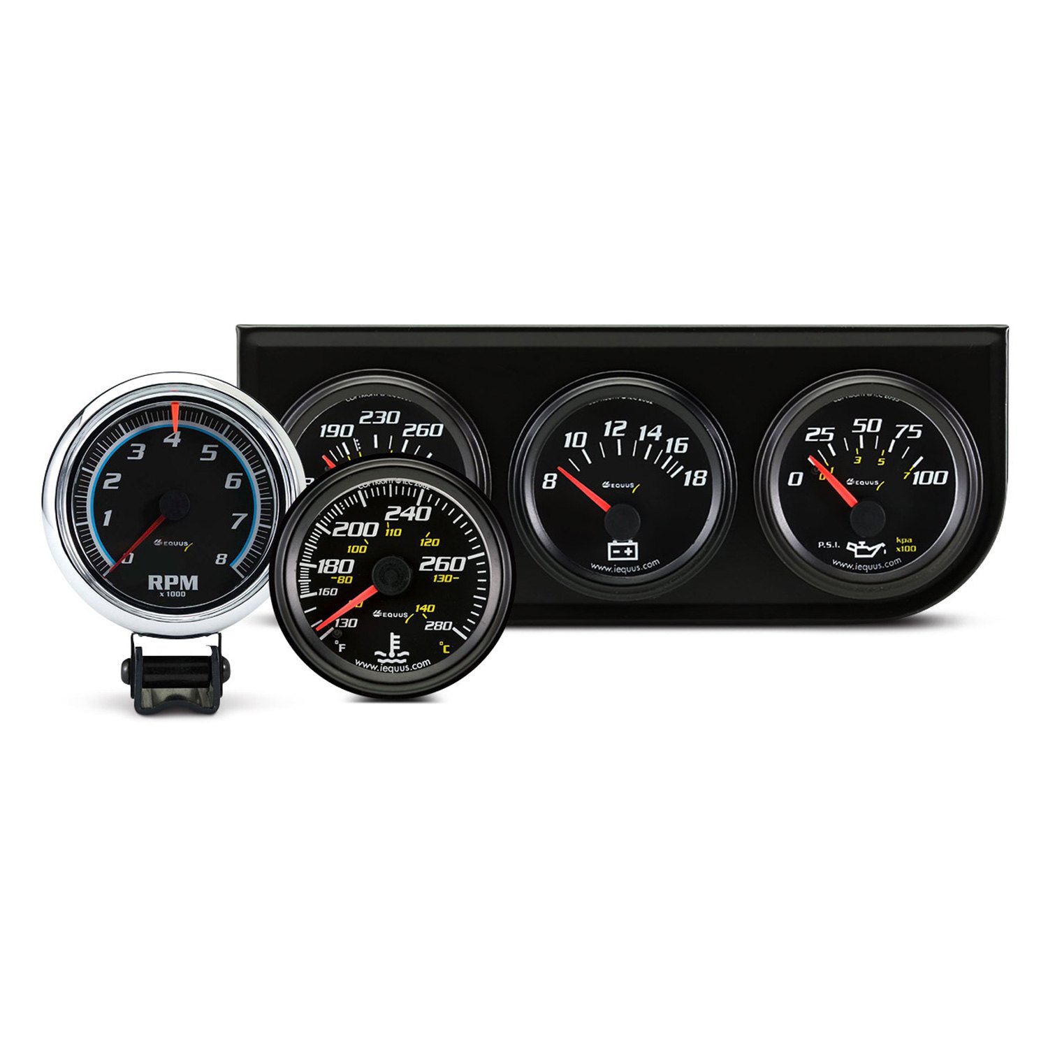 Equus Equus E5244 - 2 In White Kit Oil Pressure Gauge